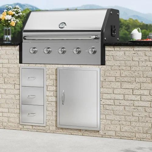 BBQ přístupová dvířka, 508 × 686 mm jednoduchá venkovní kuchyňská dvířka