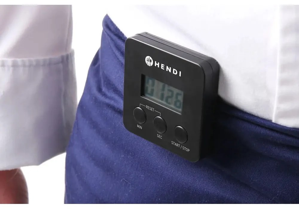 Černá digitální minutka s magnetem Hendi