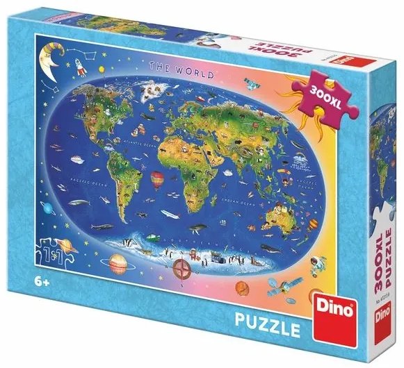 Dino Puzzle Dětská mapa 300 XL dílků