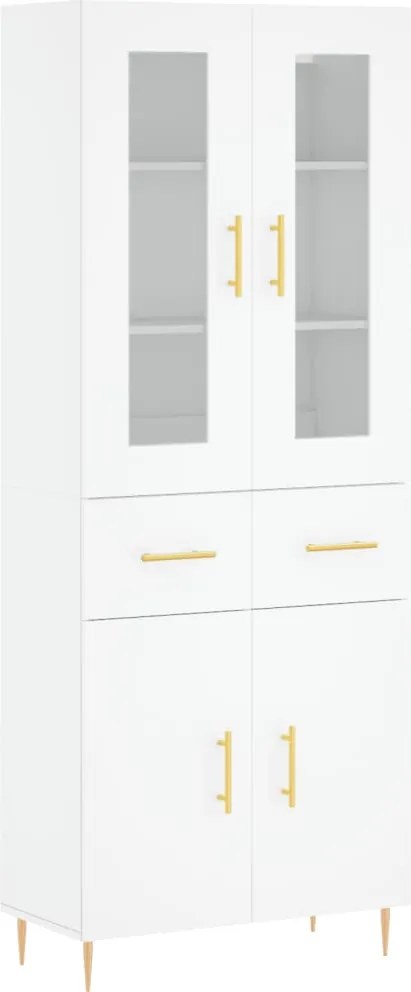 Skříň highboard bílá 69,5 x 34 x 180 cm kompozitní dřevo 3198521