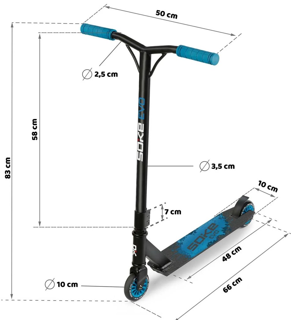 SOKE EVO modrý skútr Modrá