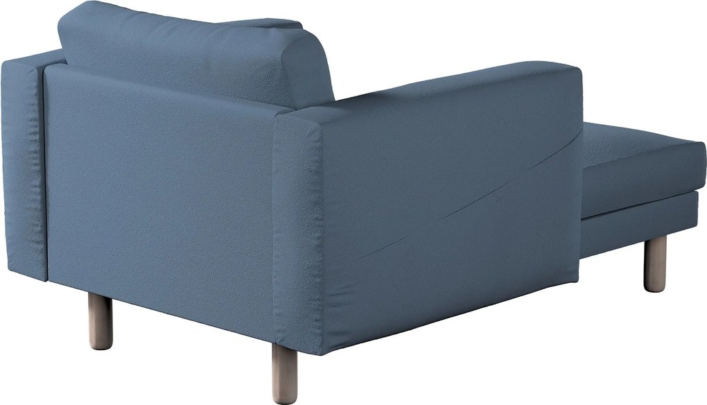 Potah na IKEA Norsborg šezlong s loketními opěrkami barva modrá látka pletený vzor