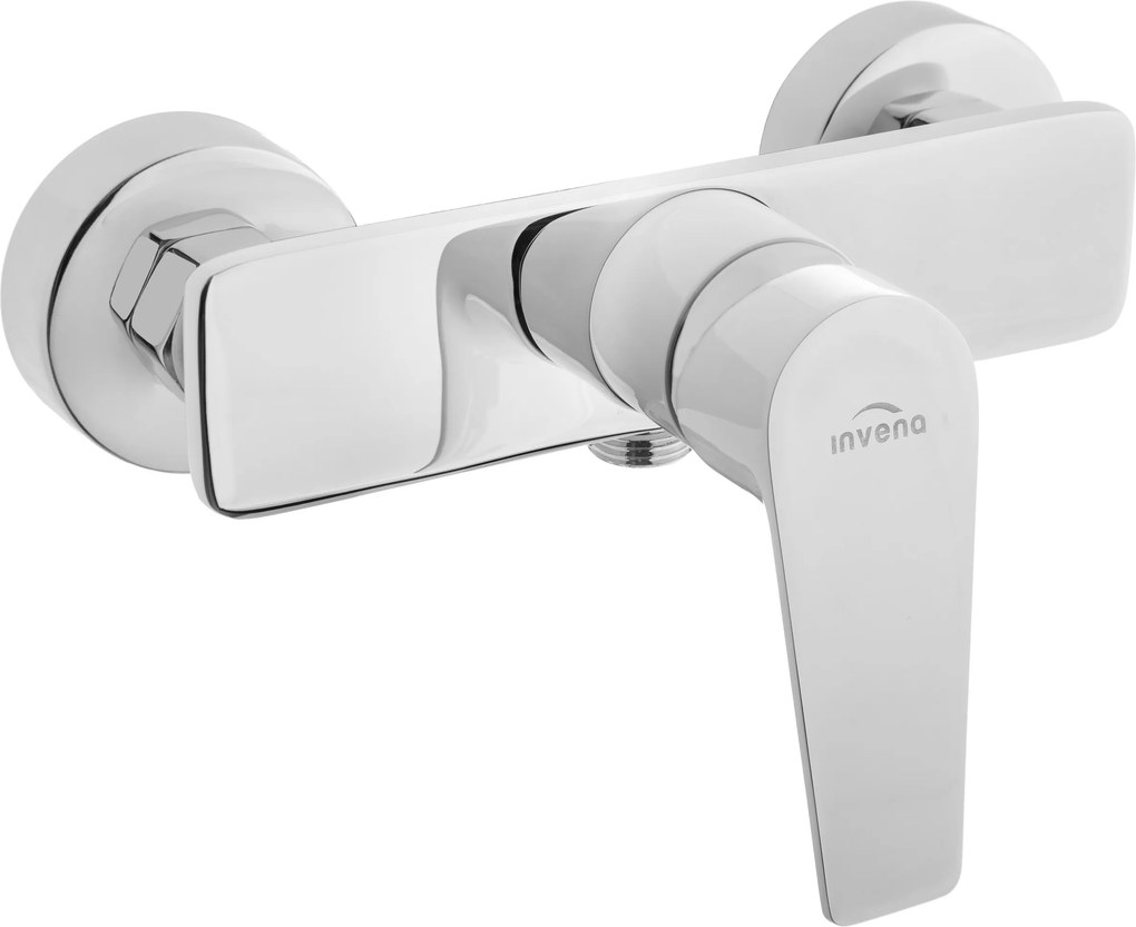 Invena Dokos, nástěnná sprchová baterie, bílá-chromová, INV-BN-19-002-V