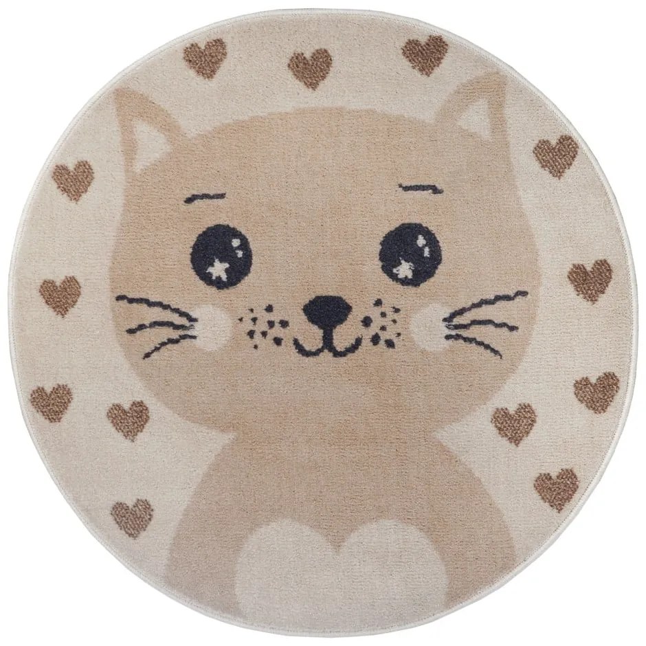Béžový dětský koberec ø 100 cm Cat – Hanse Home Biano.cz