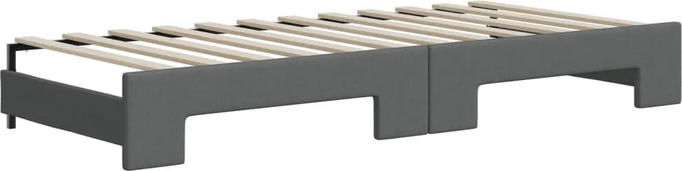Válenda s přistýlkou a matracemi tmavě šedá 100 x 200 cm textil 3197212
