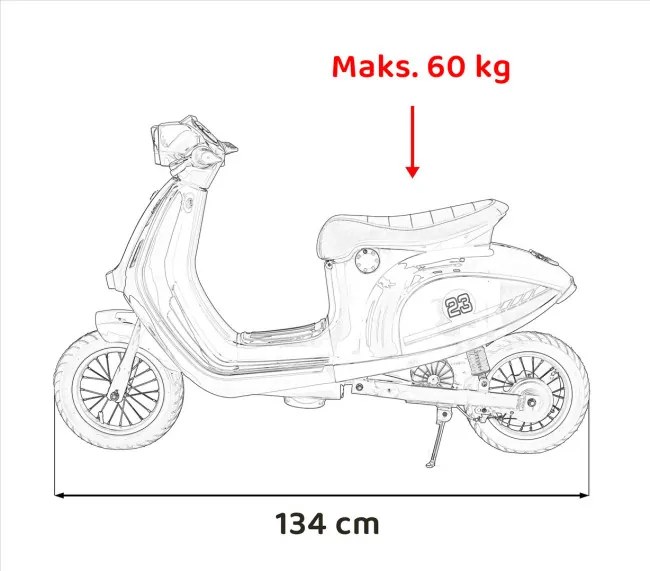 Elektrický skútr Retro 23 růžový