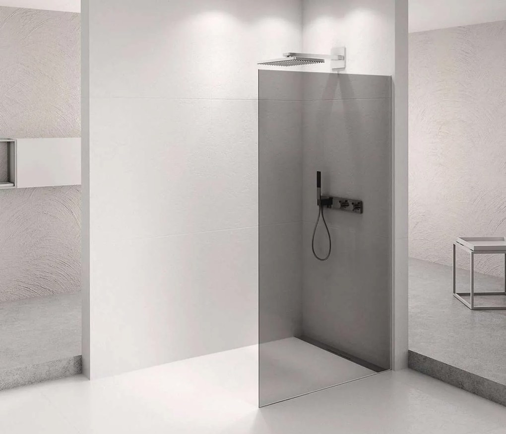 Polysan Architex - Sprchová stěna 136,2x210 cm, Antidrop, kouřové sklo/chrom AXC140SC
