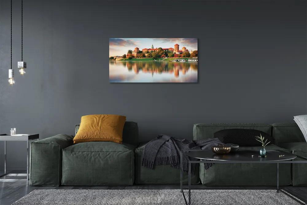 Obrazy na plátně Krakow hrad řeka 100x50 cm