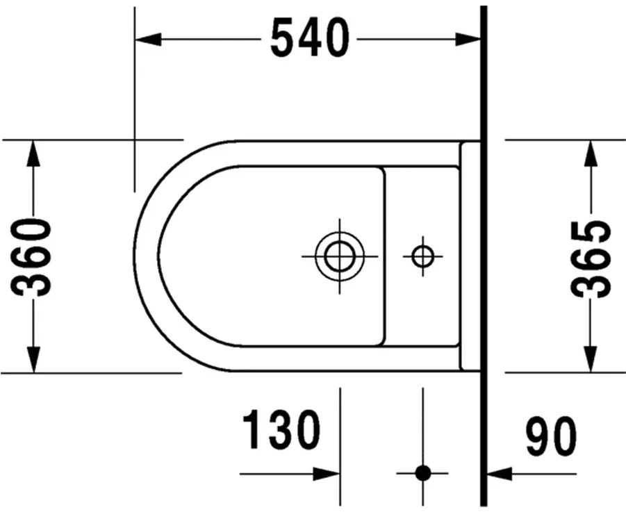 Duravit Starck 3 - závěsný bidet 36x54 cm, D 2280150000