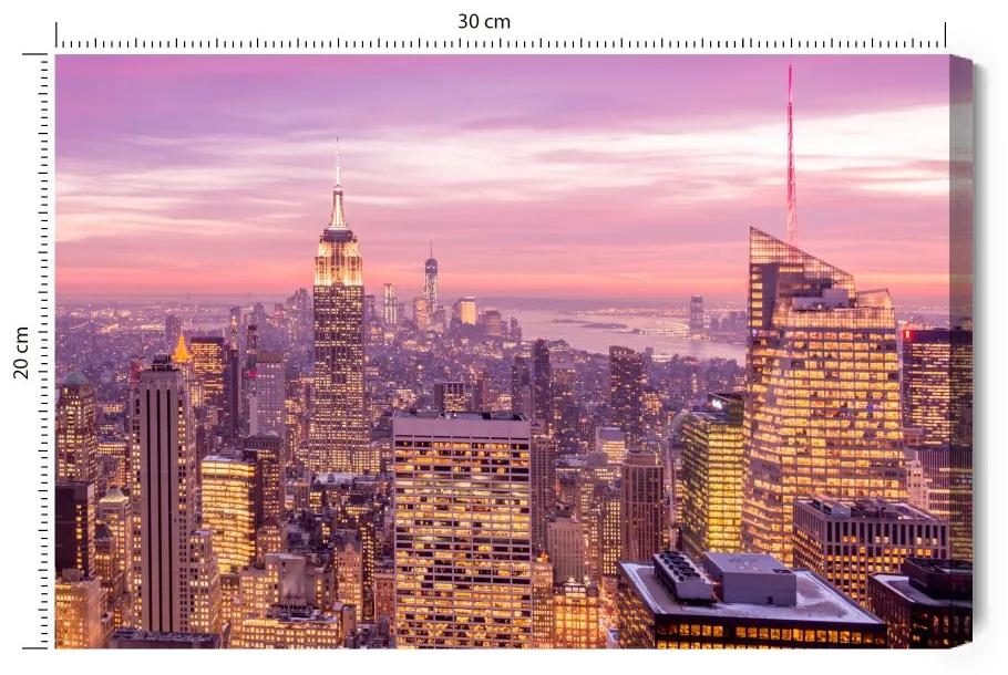 Obraz Panorama New Yorku V Noci Nedostatek Nedostatek Plátno Canvas 70x50