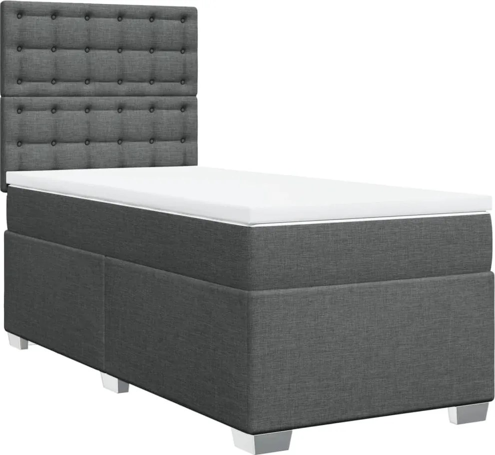 Box spring postel s matrací tmavě šedá 90x190 cm textil 3292658