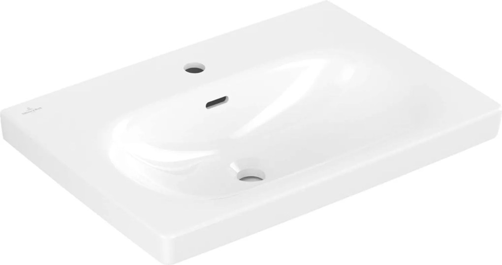 Villeroy & Boch Skyla - Umyvadlo 65x46 cm, s přepadem, otvor pro baterii, CeramicPlus, Stone White 5A5165RW