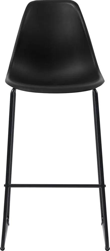 Barové židle - 6 ks - plast | černé
