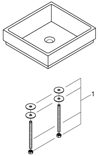 GROHE 3948100H - Umyvadlo CUBE 500 × 470 mm keramika/bílá