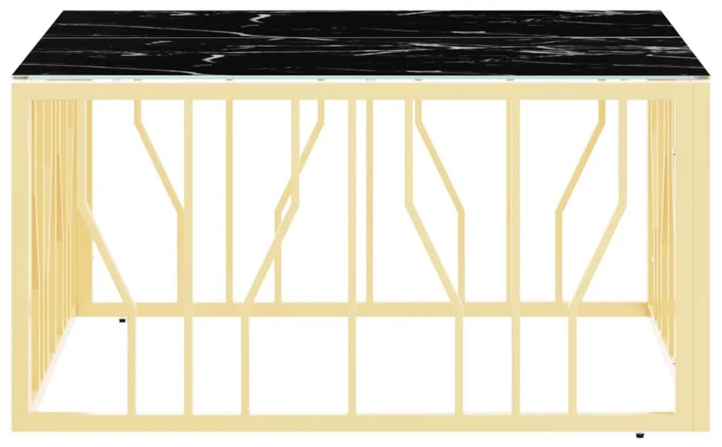 Konferenční stolek zlatý 80 x 80 x 40 cm nerezová ocel a sklo