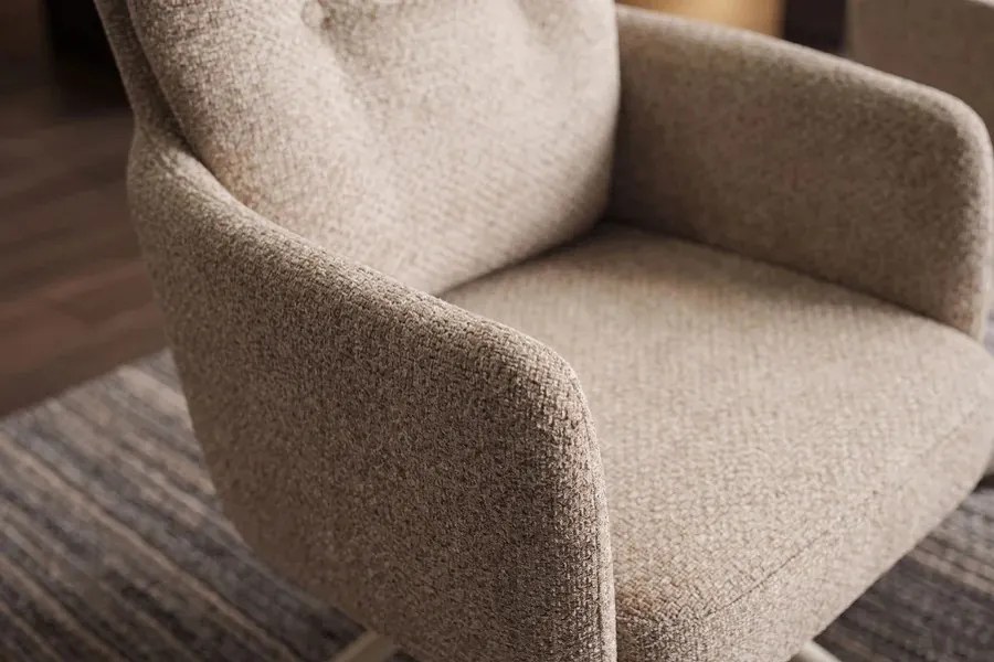 Designová otočná židle Maddison šampaňská béžová