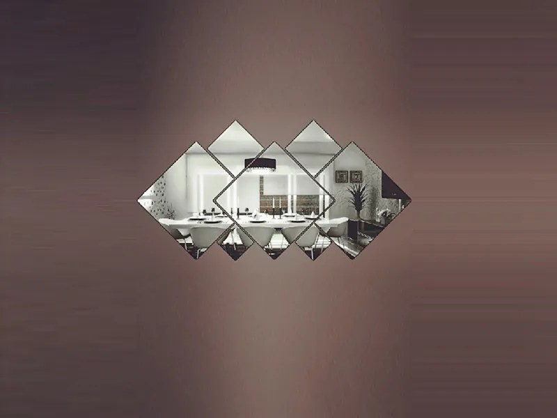 Nalepte.cz 3D čtvercové zrcadlové dekorace 16,5 x 16,5 cm