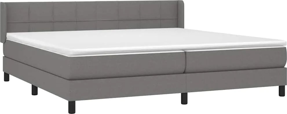Box spring postel s matrací tmavě šedá 200x200 cm textil 3129738