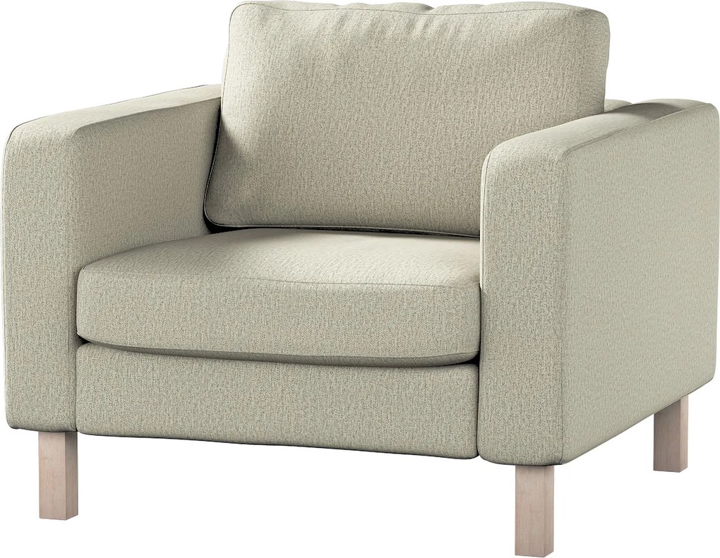Potah na křeslo IKEA Karlstad, krátký barva béžová látka pletený vzor
