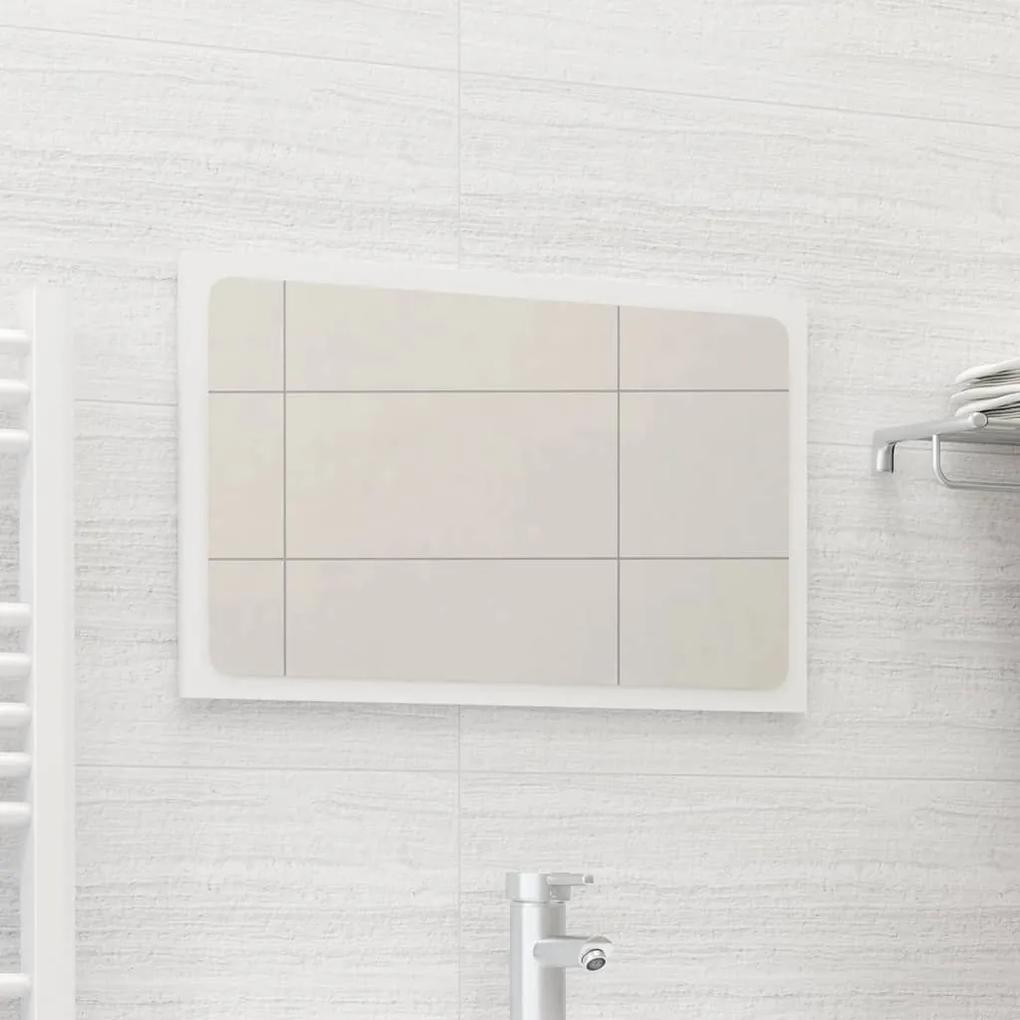 804611 vidaXL Koupelnové zrcadlo bílé vysoký lesk 60x1,5x37 cm dřevotříska