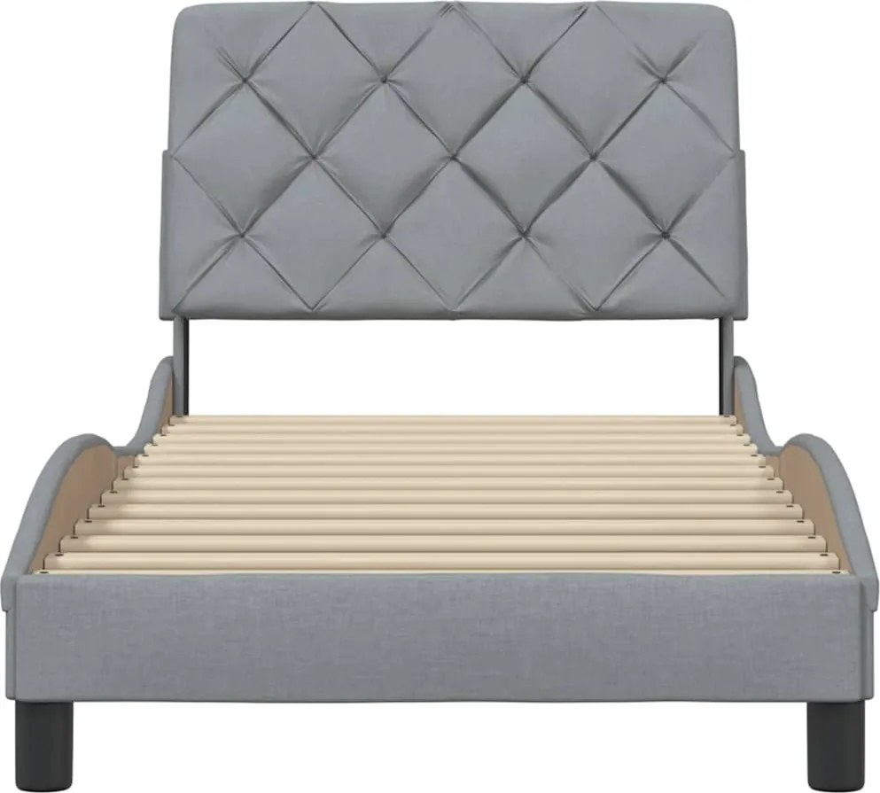 Rám postele bez matrace světle šedá 90 x 190 cm textil 3310566