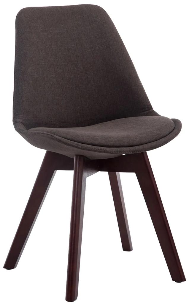 Židle Borne V2 látka, dřevené nohy ořech - Tmavě šedá