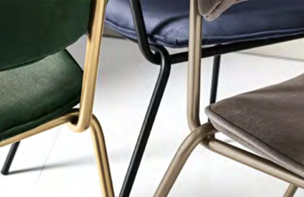 Max Home Barová židle nízká Kristy vzorník tkaniny: crystal 19, nohy: kovové zlaté RAL 1036