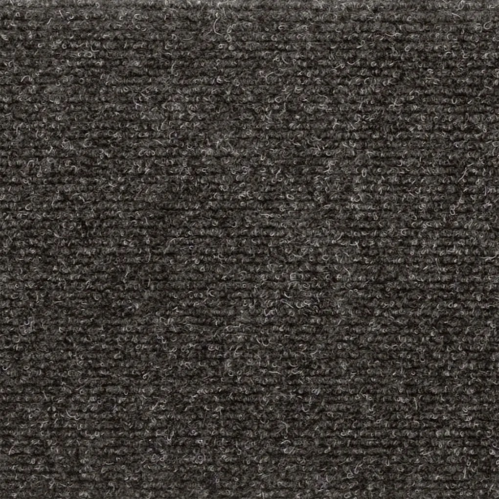 Schodové rohože samolepicí 15 ks 65 x 21 x 4 cm antracitové s obdélníkovým okrajem 326189