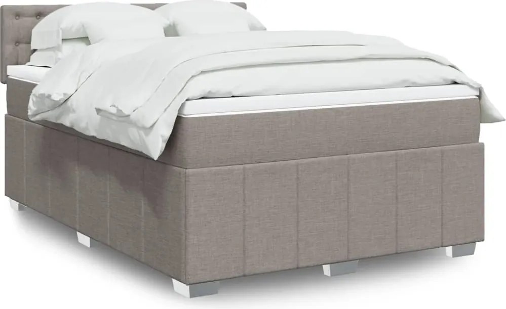 Box spring postel s matrací taupe 140x190 cm textil 3287081