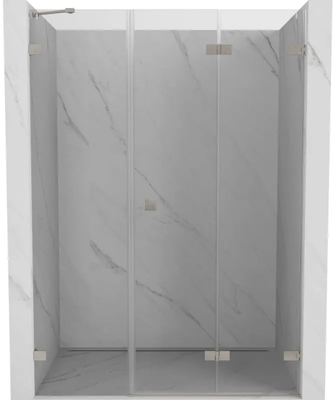 Mexen Lunar-F sprchové dveře skládací pravé 150 cm, transparentní, kartáčovaný nikl - 836S-150-050-97-00-P