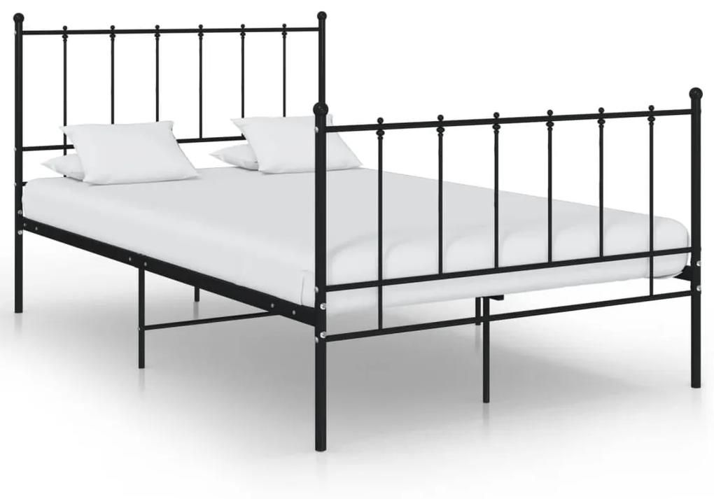 324952 vidaXL Rám postele černý kov 120 x 200 cm