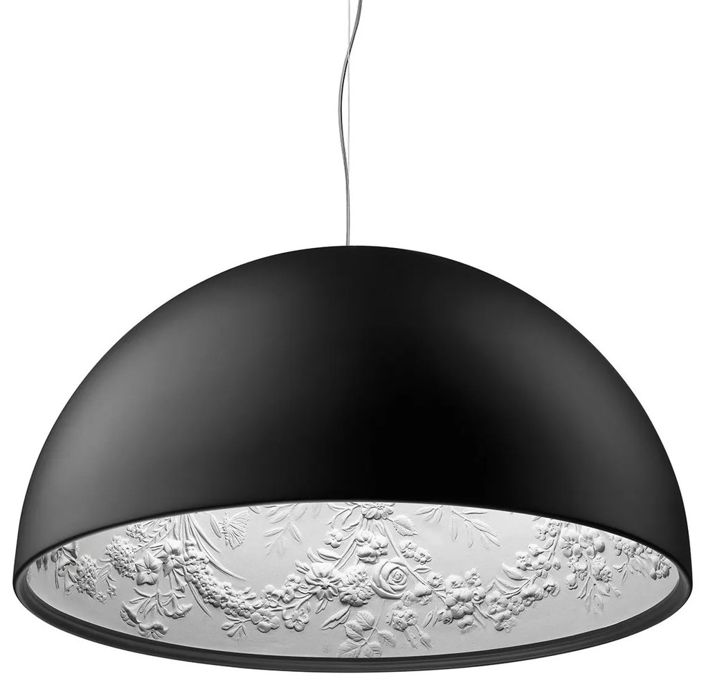 Flos Skygarden S1, matně černé závěsné svítidlo s vnitřním štukem, 1x105W E27, prům. 60cm