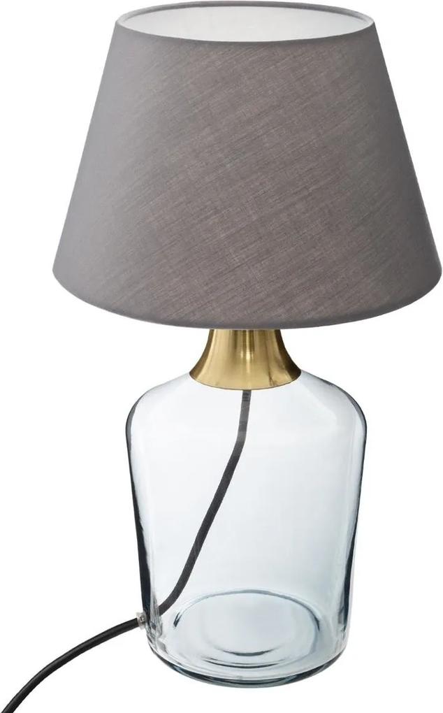 Stolní skleněná lampa v šedé barvě SILA, 39 cm | BIANO