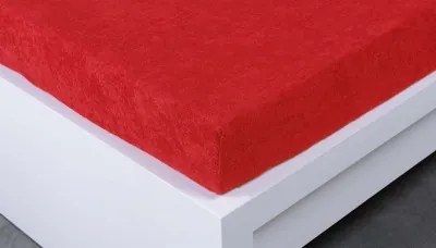 XPOSE ® Froté prostěradlo Exclusive dvoulůžko - tmavě červená 160x200 cm