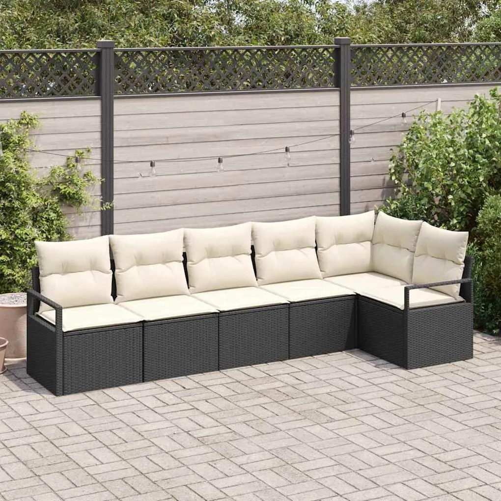 Set pohovek 6 ks Černá polyratan 3346397