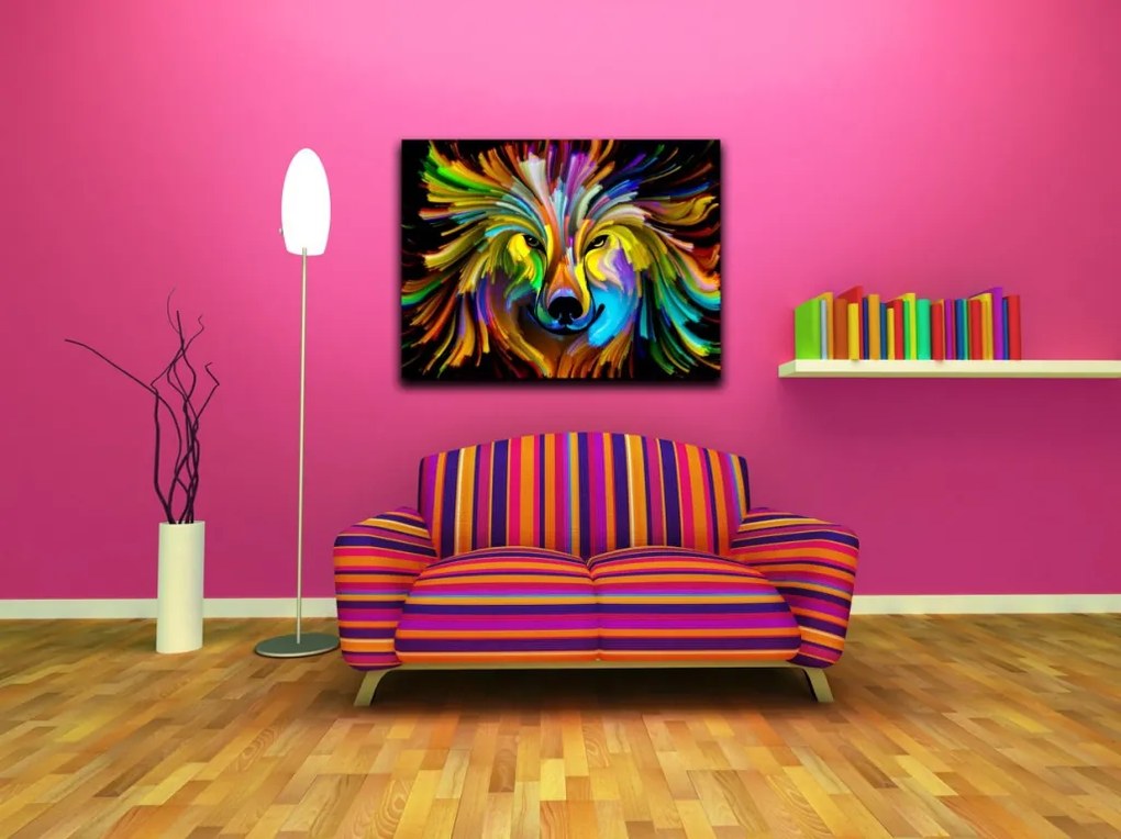Malvis ® Obraz na zeď Barevné zvíře Velikost: třídílný obdélník - 120x80 cm