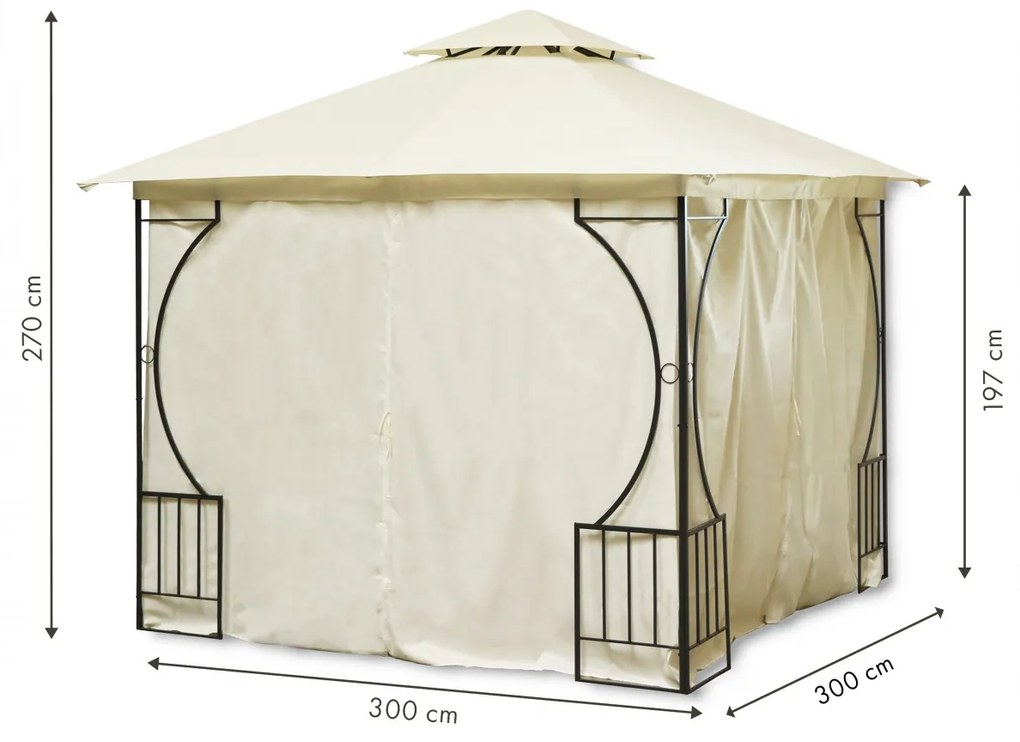 Zahradní pavilon BETH 3x3 m béžový