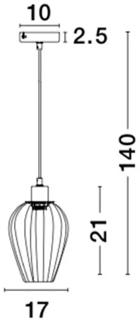 Nova Luce Závěsné svítidlo SAGE, 17cm, E27 1x12W Barva: Růžová