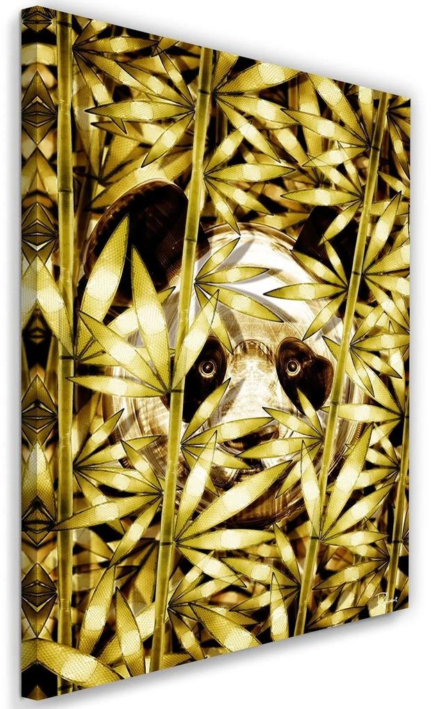 Gario Obraz na plátně Panda ve zlatém bambusu - Rubiant Rozměry: 40 x 60 cm