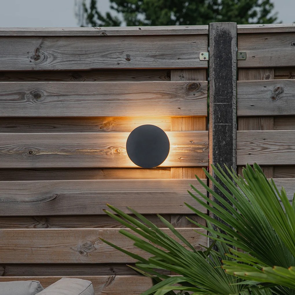 Designová nástěnná lampa šedá 16,5 cm vč. LED - Skyf