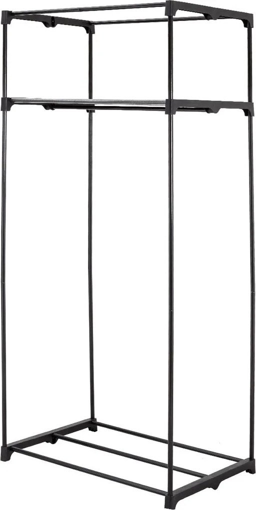 Costway Barevná šatní skříň látková s šatní tyčí – 75 × 50 × 170 cm, černý