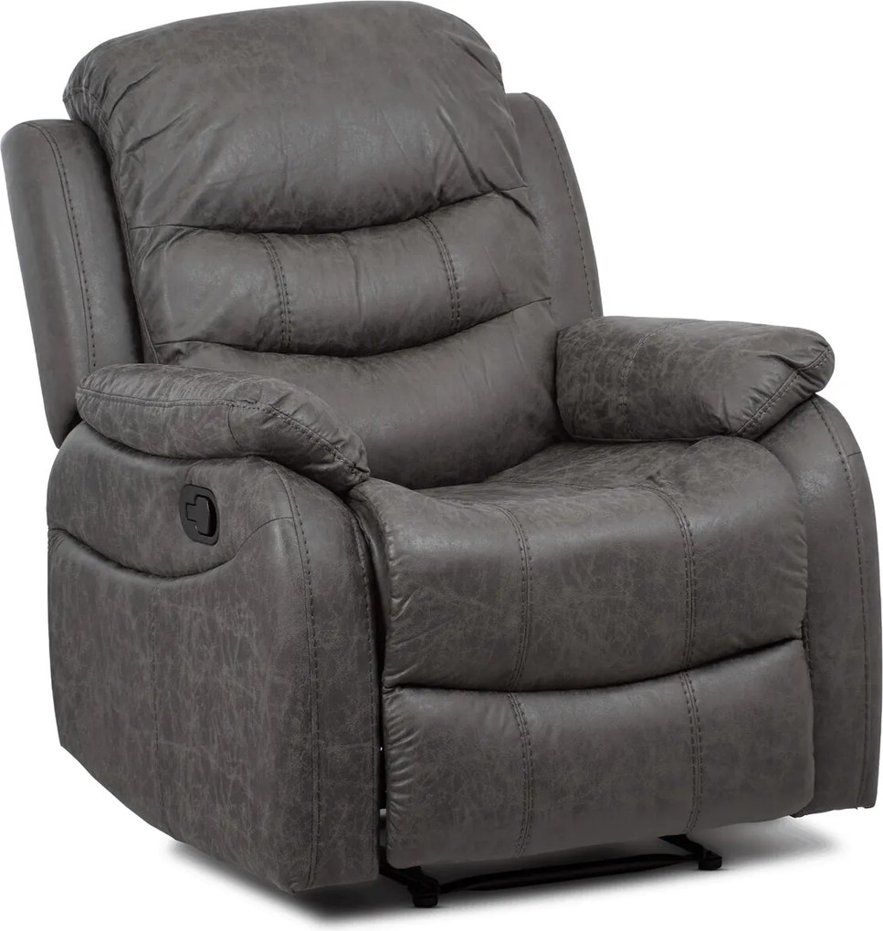 Polohovací křeslo, šedá, látka, TV-4086 GREY