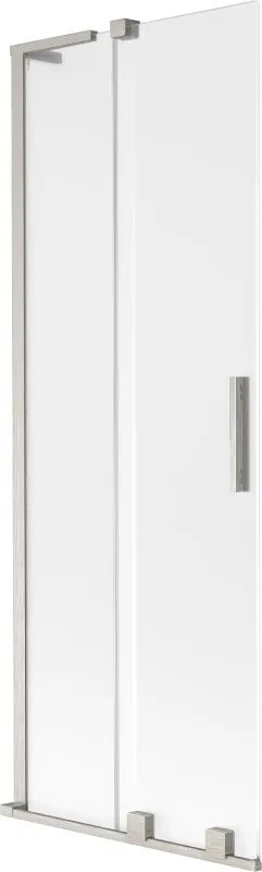 Mexen Velar L, 2-křídlová posuvná vanová zástěna 75 x 150 cm, 8mm sklo námraza, broušená ocel, 896-075-003-31-97