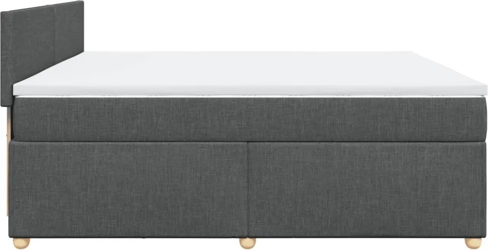 Box spring postel s matrací tmavě šedá 200x200 cm textil 3286781