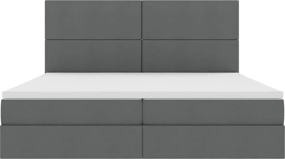 Postel s úložným prostorem a matrací Tmavě šedá 200 x 200 cm 3371740