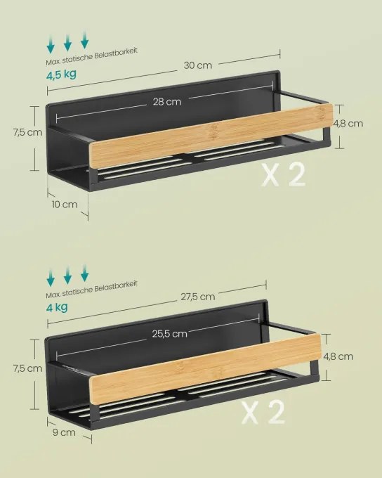 Sada kuchyňských polic KCS062BH01 (4 ks)