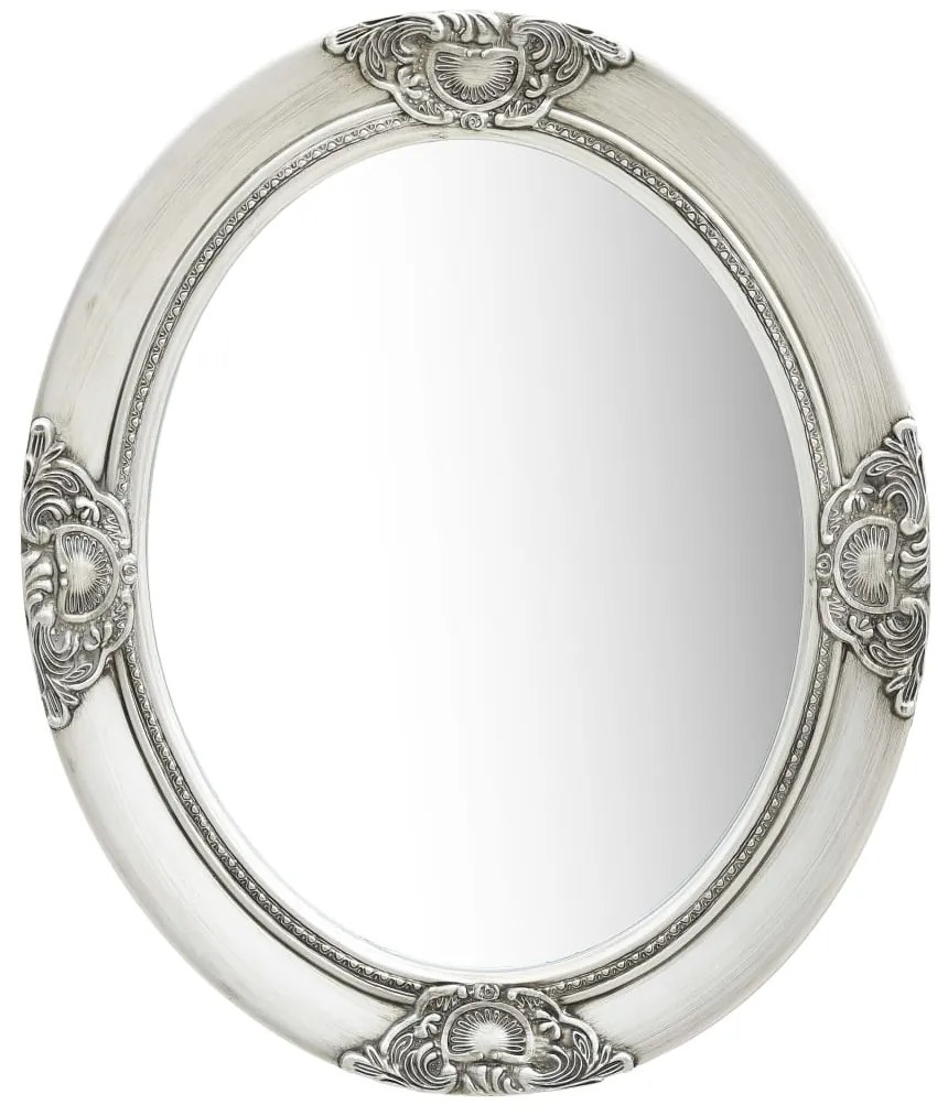 Nástěnné zrcadlo barokní styl 50 x 60 cm stříbrné - Default Title