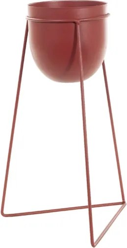 Kovový stojánek MALMO s květináčem - výška 40 cm, průměr 12 cm, červená