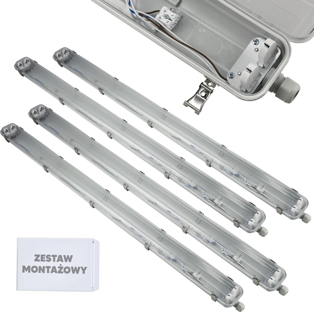 4x hermetické svítidlo Philips LED 2x158cm trubicové svítidlo do garáže a dílny