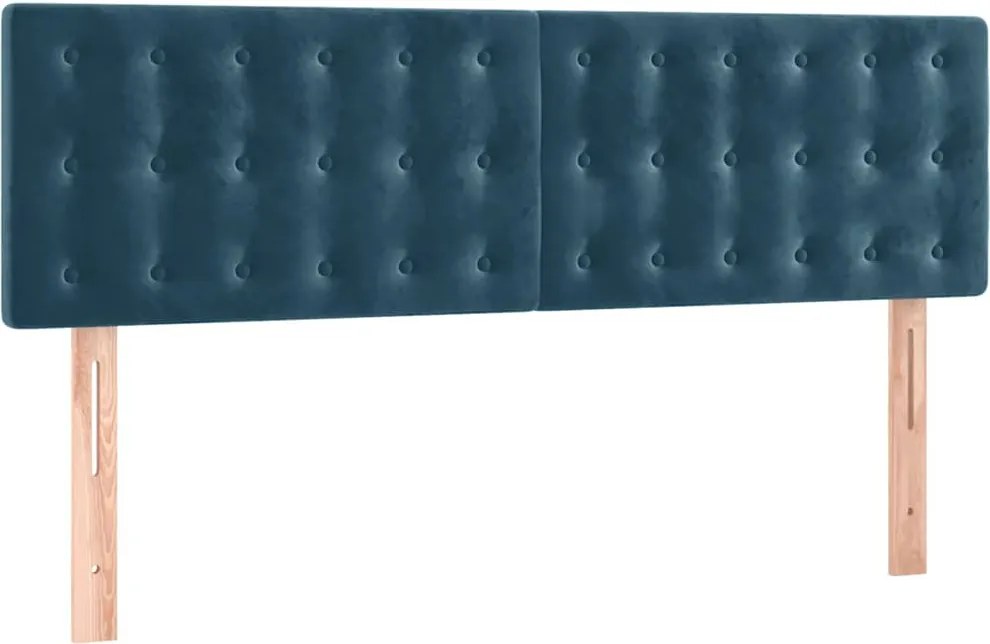 Box spring postel s matrací tmavě modrá 140x200 cm samet 3141549